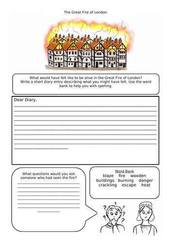 Great Fire of London Activity Worksheet KS1 History | Teaching Resources