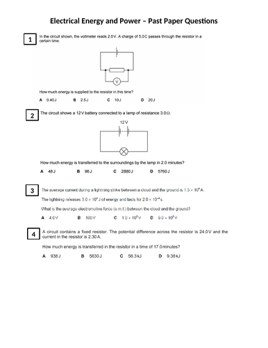 Electrical energy and Power - Full Lesson | Teaching Resources Electrical energy and Power - Full Lesson | Teaching Resources