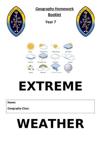 KS3 Extreme Weather Homework Booklet | Teaching Resources