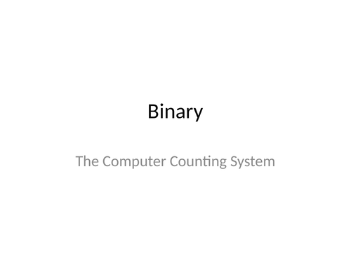 How Binary works | Teaching Resources