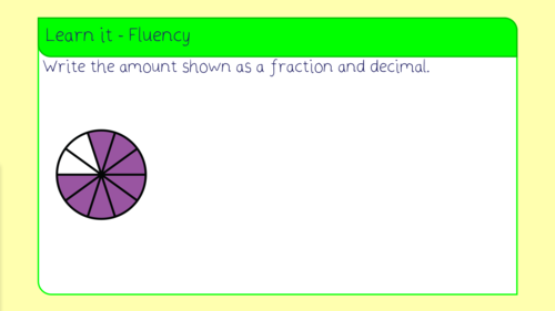 Tenths as decimals lesson (Year 3 Fractions) | Teaching Resources
