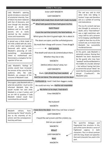 Macbeth Act 2 Scene 2 Annotated | Teaching Resources Macbeth Act 2 Scene 2 Annotated | Teaching Resources