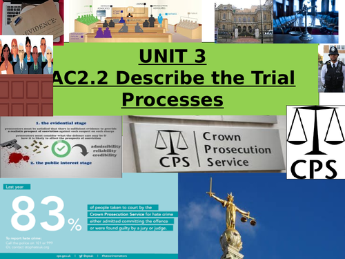Criminology (NEW SPEC)Unit 3-AC2.2: Describe the Trial Processes-Lesson &Booklet | Teaching ...