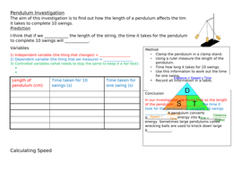 Pendulum Investigation | Teaching Resources