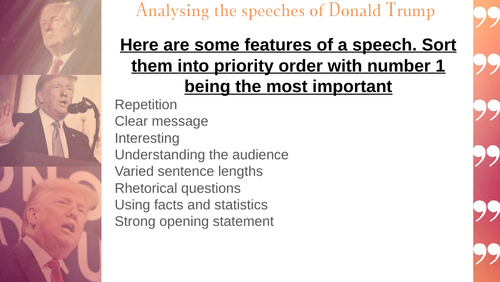 Trump Speech Language Analysis | Teaching Resources