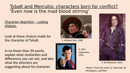 Mercutio and Tybalt conflict Acts 1 and 2 | Teaching Resources