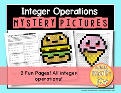 Integer Operations Mystery Pictures | Teaching Resources