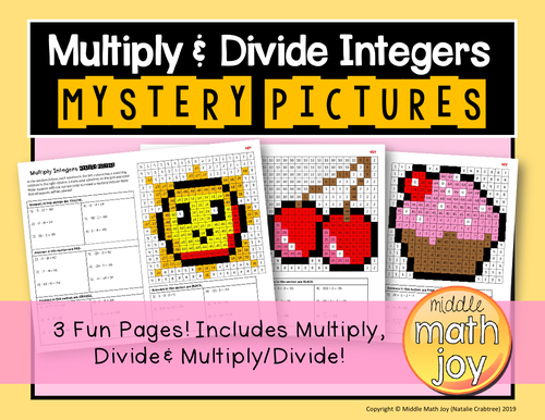 Multiply & Divide Integers Mystery Pictures | Teaching Resources