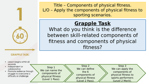 BTEC Sport Components of Physical Fitness Lesson | Teaching Resources