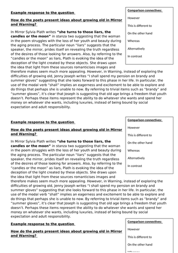 Year 9 Poetry Warning Jenny Joseph | Teaching Resources