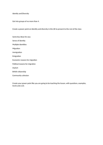 identity and diversity | Teaching Resources