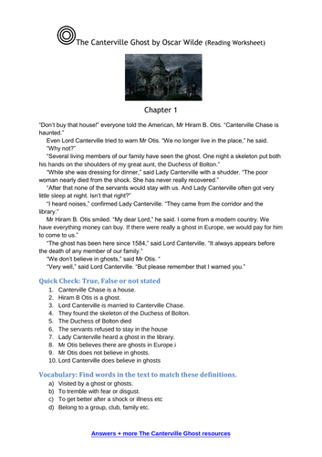 The Canterville Ghost by Oscar Wilde | Teaching Resources