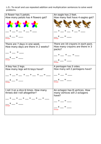 KS1 Year 2 - Repeated addition and multiplication word problems ... KS1 Year 2 - Repeated addition and multiplication word problems ...