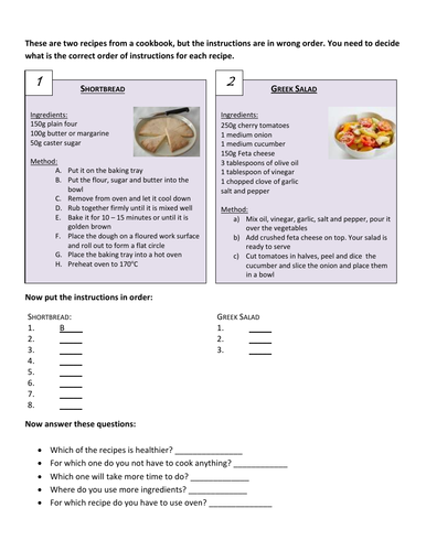 ESL Food and Recipes | Teaching Resources