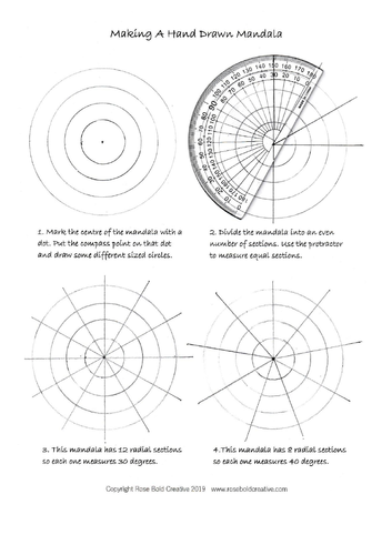Making A Hand Drawn Mandala - Art Maths and Well Being | Teaching Resources