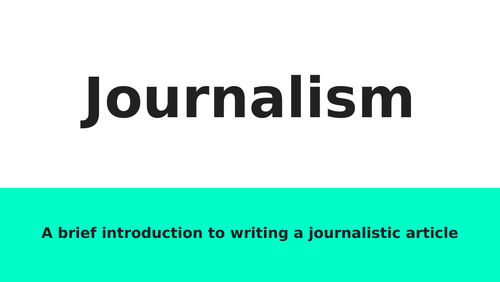 Journalism 5Ws Cover Lesson KS3 | Teaching Resources