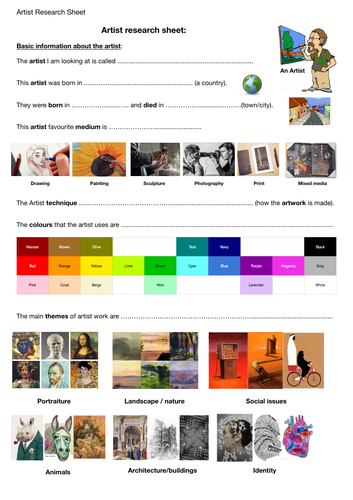 GCSE Art. Artist Research Sheet | Teaching Resources