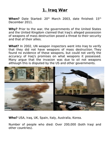 Key Stage 3 Geography Conflict Full Unit of Work | Teaching Resources