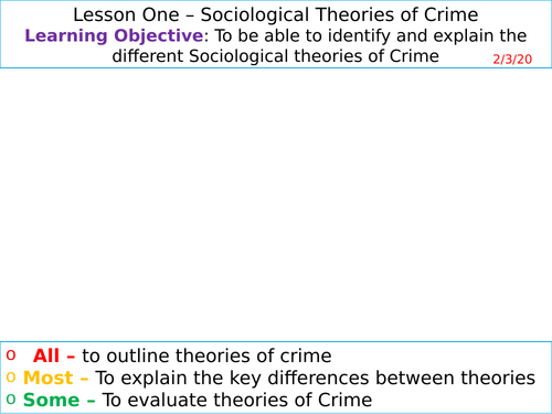 AQA GCSE Sociology Crime and Deviance Full Lesson Bundle | Teaching ...