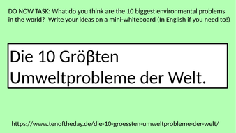 GCSE German Umwelt (Environment) | Teaching Resources