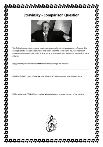 Stravinsky Comparison Question | Teaching Resources