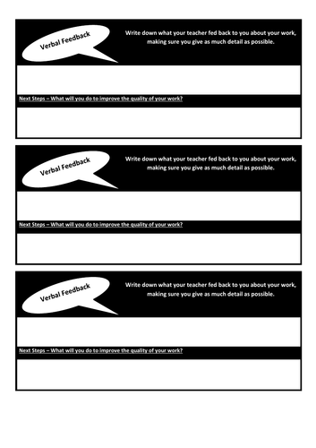 Verbal Feedback Sticker | Teaching Resources