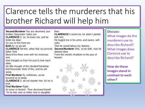 Richard III Act 1 Scene 4 Clarence | Teaching Resources