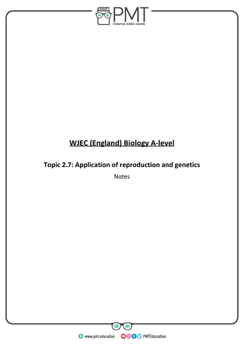 WJEC England/ Eduqas A-Level Biology Notes | Teaching Resources