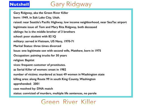 Gary Ridgway Green River Killer Serial Killer Murder Criminal Law ...