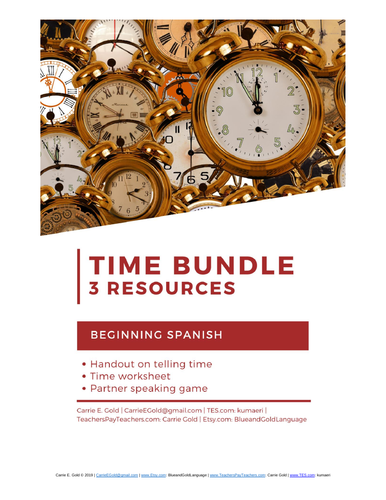 Telling Time Bundle: Spanish | Teaching Resources