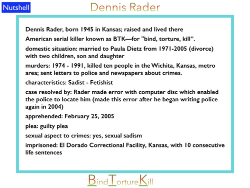Dennis Rader BTK Serial Killer Murder Criminal Law Wichita Kansas ...