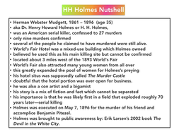 H. H. Holmes Serial Killer Murder Castle World's Fair Chicago 1893 ...