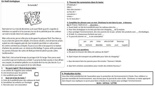 French Ab initio - Sharing the Planet - Reading and Writing | Teaching ...