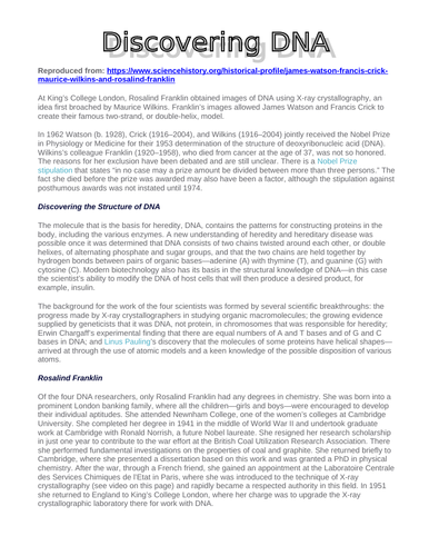 DNA discovery debate lesson | Teaching Resources