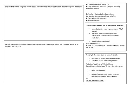 AQA Religious Studies Revision worksheet for Themes E and F | Teaching ...