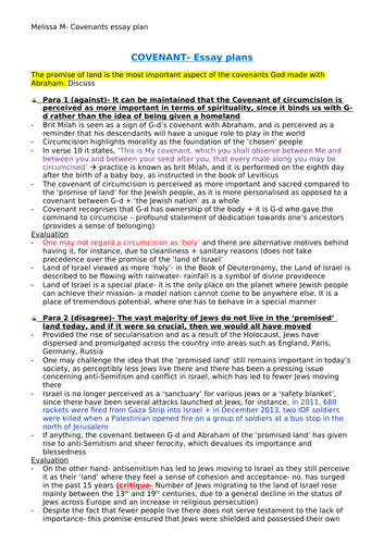 OCR A Level RS Covenant essay plans (Judaism) | Teaching Resources