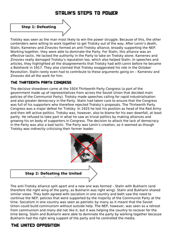 Edexcel iGCSE Stalin's steps to power lesson pack | Teaching Resources