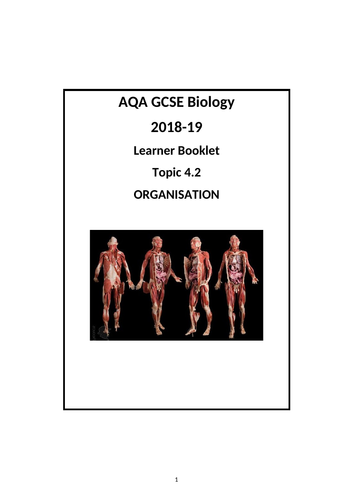 AQA GCSE Biology Organisation Booklet | Teaching Resources