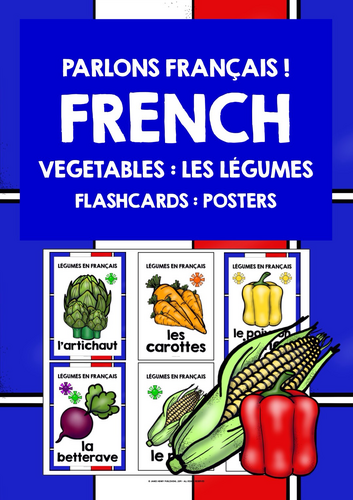 FRENCH VEGETABLES FLASHCARDS POSTERS | Teaching Resources