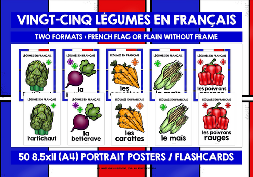 FRENCH VEGETABLES FLASHCARDS POSTERS | Teaching Resources