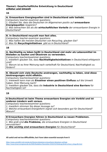 Edexcel German A-Level (A2)Speaking practice booklet Gesellschaftliche ...