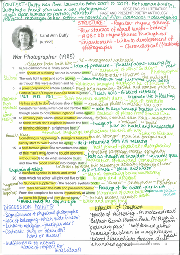 AQA Power and Conflict Poems - ANNOTATED | Teaching Resources