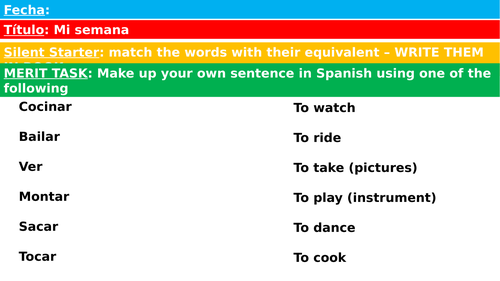 Mi semana | Teaching Resources