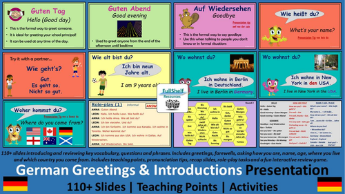German Greetings and Introductions Presentation | Teaching Resources