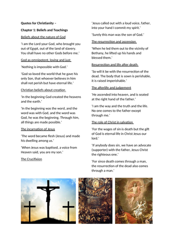 Keywords and quotations for AQA GCSE RE | Teaching Resources