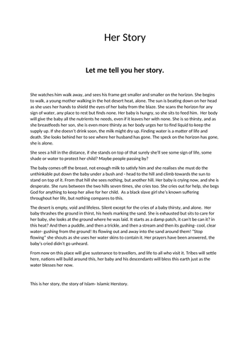 Creative Writing Piece- Her Story- Hajj | Teaching Resources