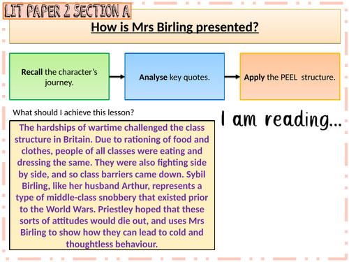 An Inspector Calls Character Lessons AQA | Teaching Resources