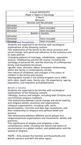 A-level Sociology - All Studies Pack | Teaching Resources