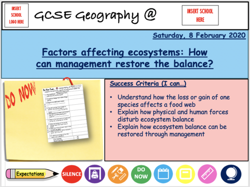 Factors that affect ecosystems lesson & worksheet AQA | Teaching Resources