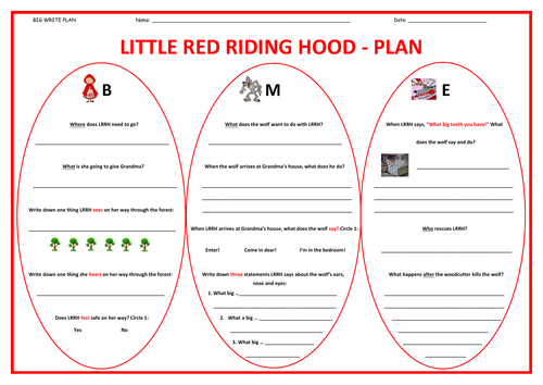 BIG WRITE: LITTLE RED RIDING HOOD | Teaching Resources